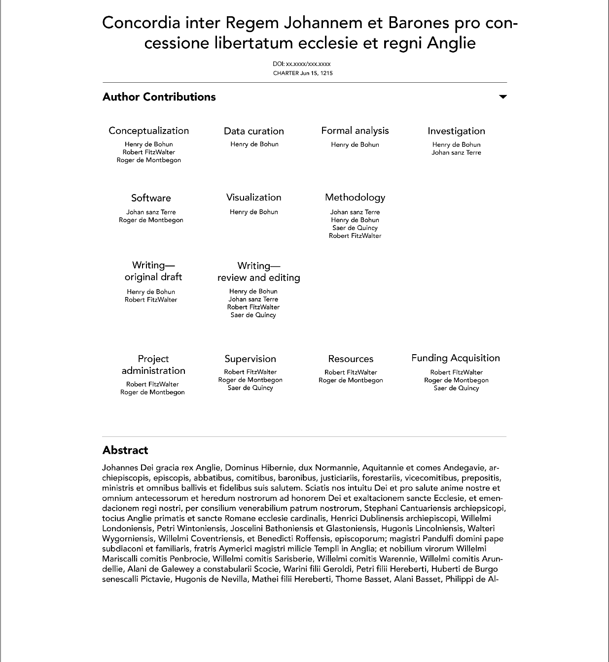 Imagine Scientific Author Lists as Film Credits - Follow the Argument
